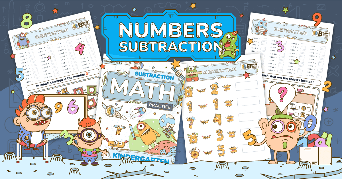 Math Subtraction Practice Preschool Activity Workbook - BrainHunters ...