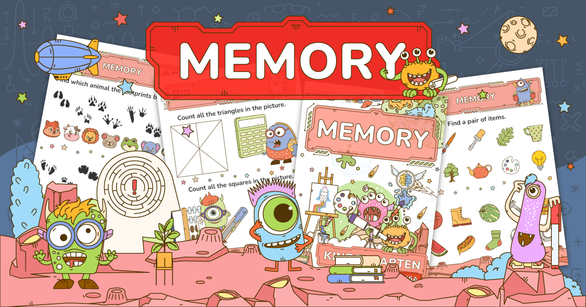 Memory Preschool Activity Workbook - BrainHunters Academy